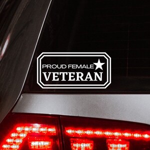 Proud Female Veteran Car Decal, Military Women, Laptop Vinyl Decal ...