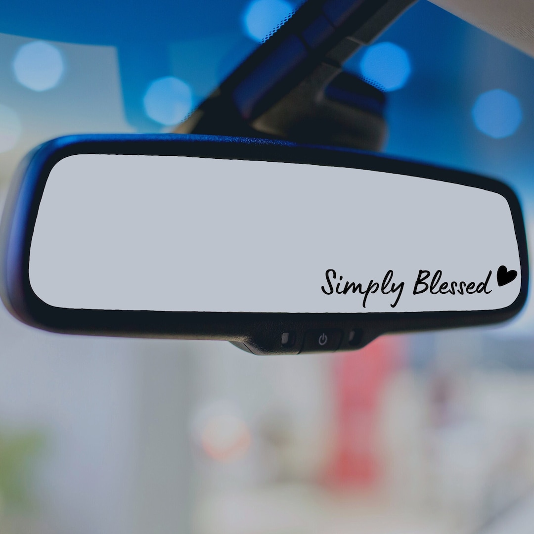 Simply Blessed Mirror Decal, Car Decal for Women, Cute Vinyl Decal ...