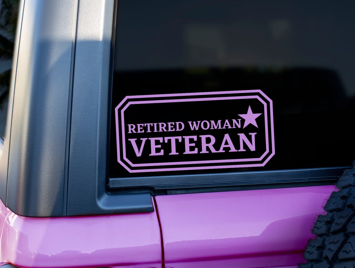 Retired Woman Veteran Car Decal Military Women Vinyl Decal - Etsy