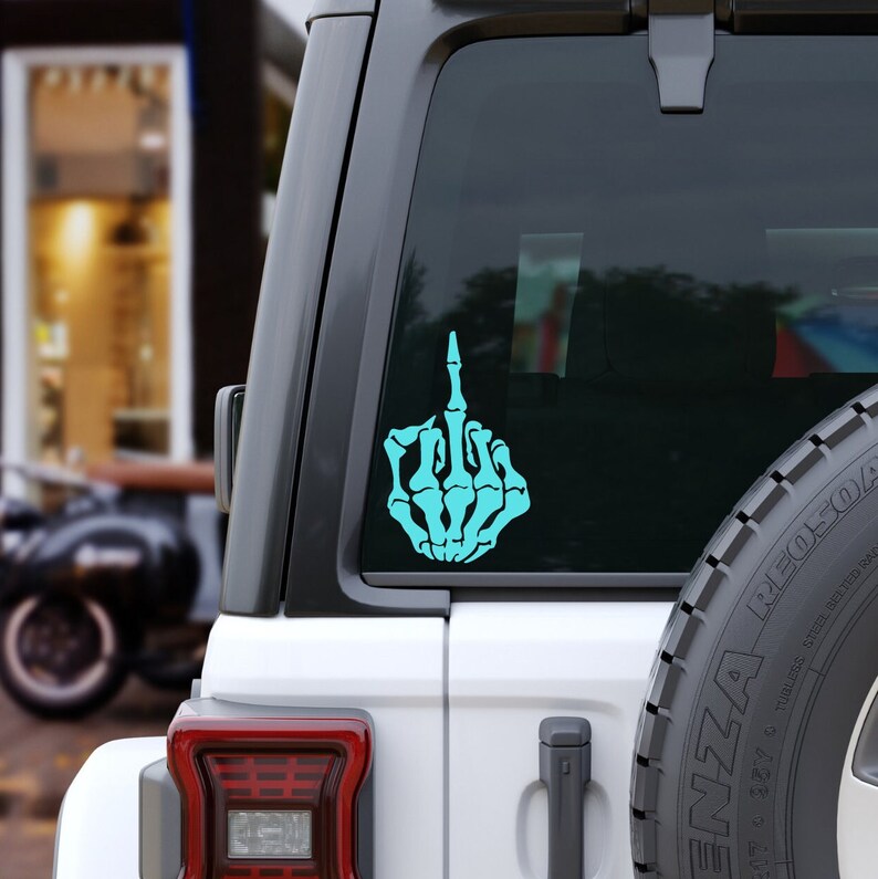 Skeleton Middle Finger Car Decals for Women Bumper Sticker - Etsy