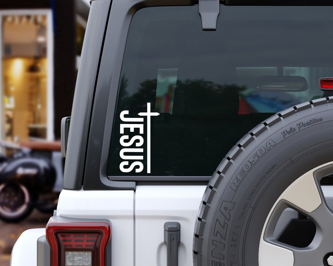 Jesus Cross Decal, Christian Vinyl Decal for Car, Jesus Sticker, Faith ...