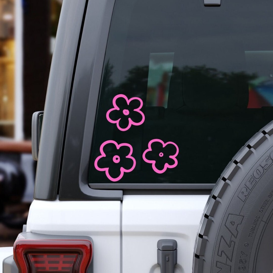 Cute Flower Decals, Car Decals for Women, Cute Car Stickers, Vinyl ...