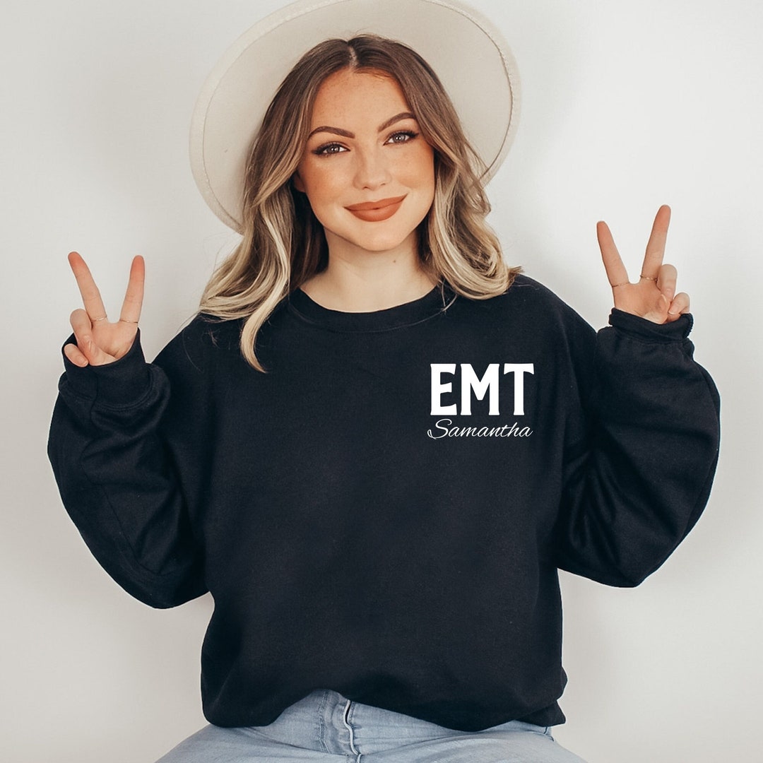Personalized EMT Sweatshirt, Custom EMT Nurse Crewneck, Emergency ...