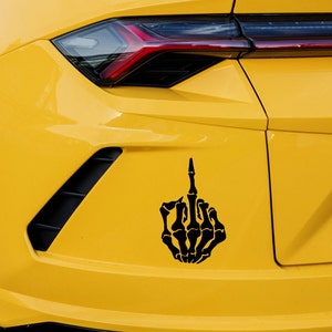 Skeleton Middle Finger, Car Decals for Women, Bumper Sticker, Skeleton ...