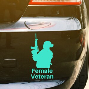 Female Veteran Car Decal, Military Women, Military Veteran Gift for ...
