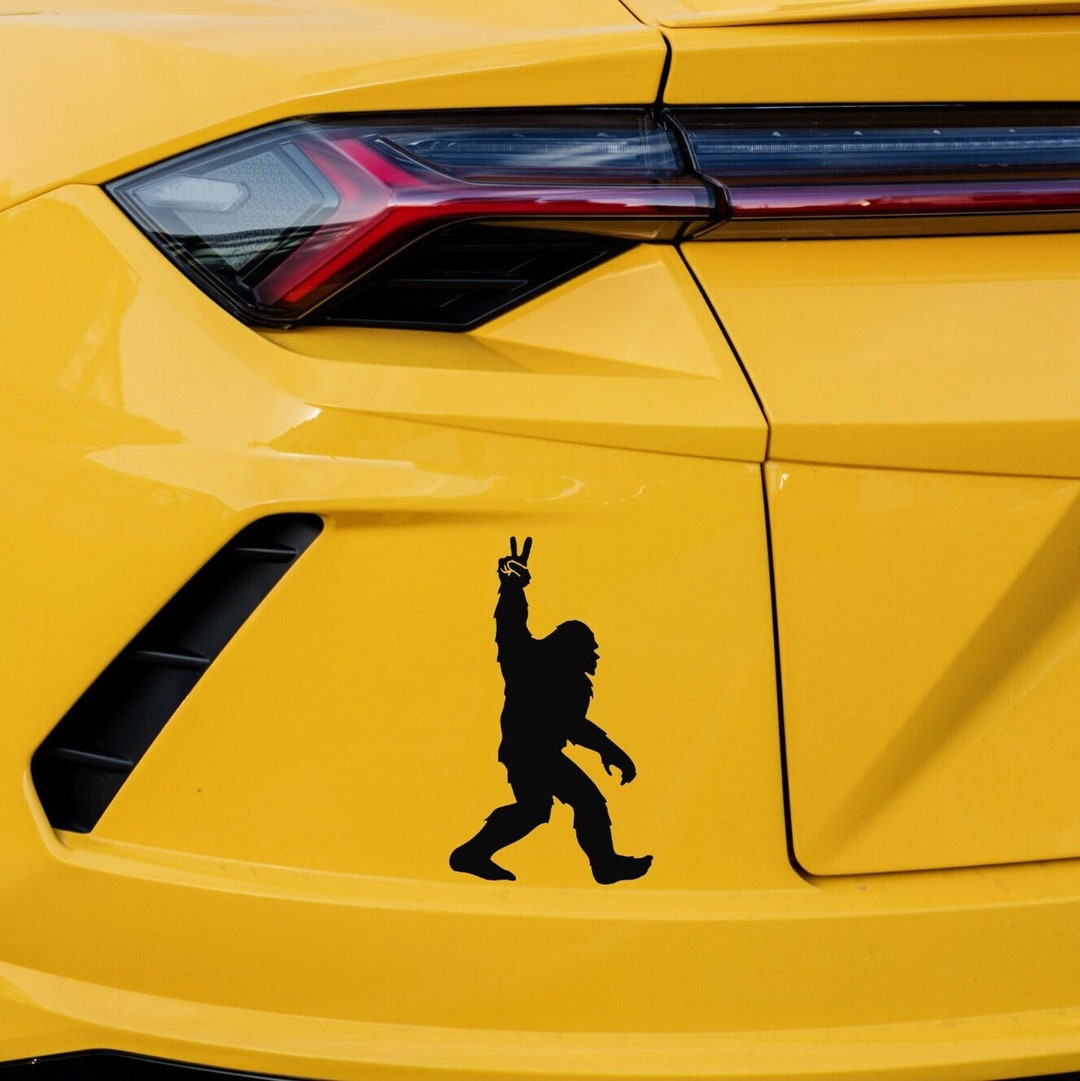 Bigfoot Decal, Sasquatch Decal, Bigfoot Peace Sticker, Vinyl Decal ...