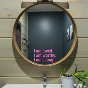Affirmation Mirror Decal, Bathroom Mirror Decal, I Am Enough Decal ...