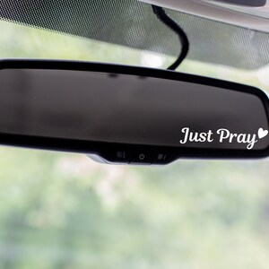 Just Pray Mirror Decal, Car Decals for Women, Cute Vinyl Decal ...