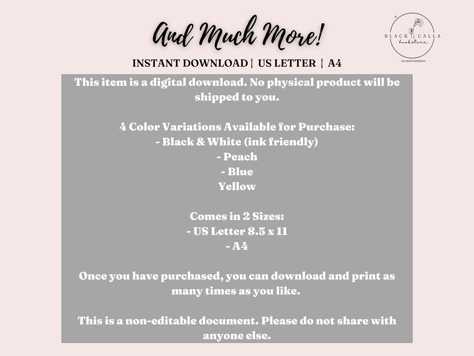 Bookstagrammer Planner -BW- Ink Friendly Printable Bookstagram Content ...