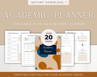 Student Planner Printable | Undated PDF Planner | Academic Organizer ...