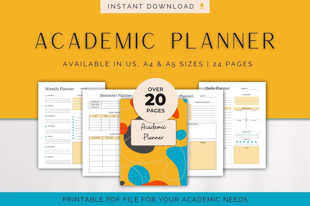 Academic Planner (fun) - School Planner, College Planner, Semester ...