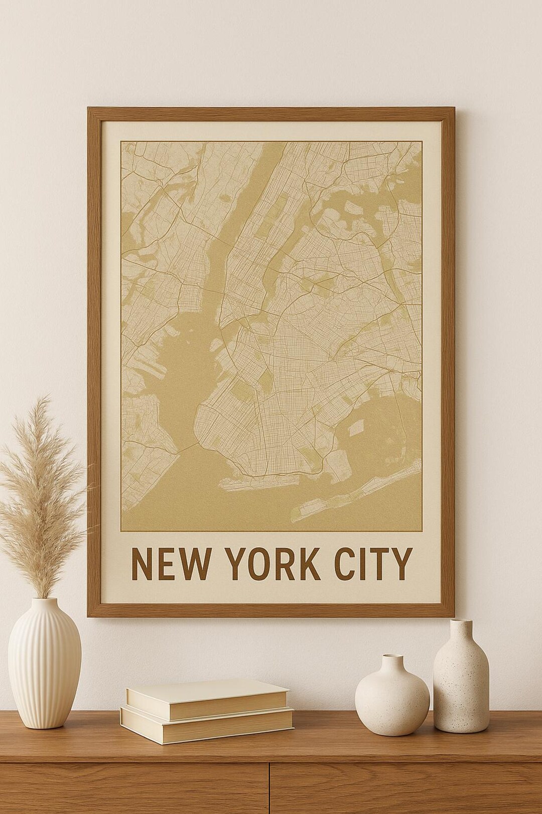 Poster, Map of New York City Simplistic, Vertical and Horizontal Matte ...