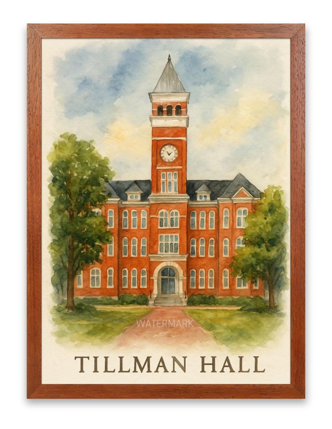 Tillman Hall Watercolor Print – Clemson University Wall Art – Clemson ...