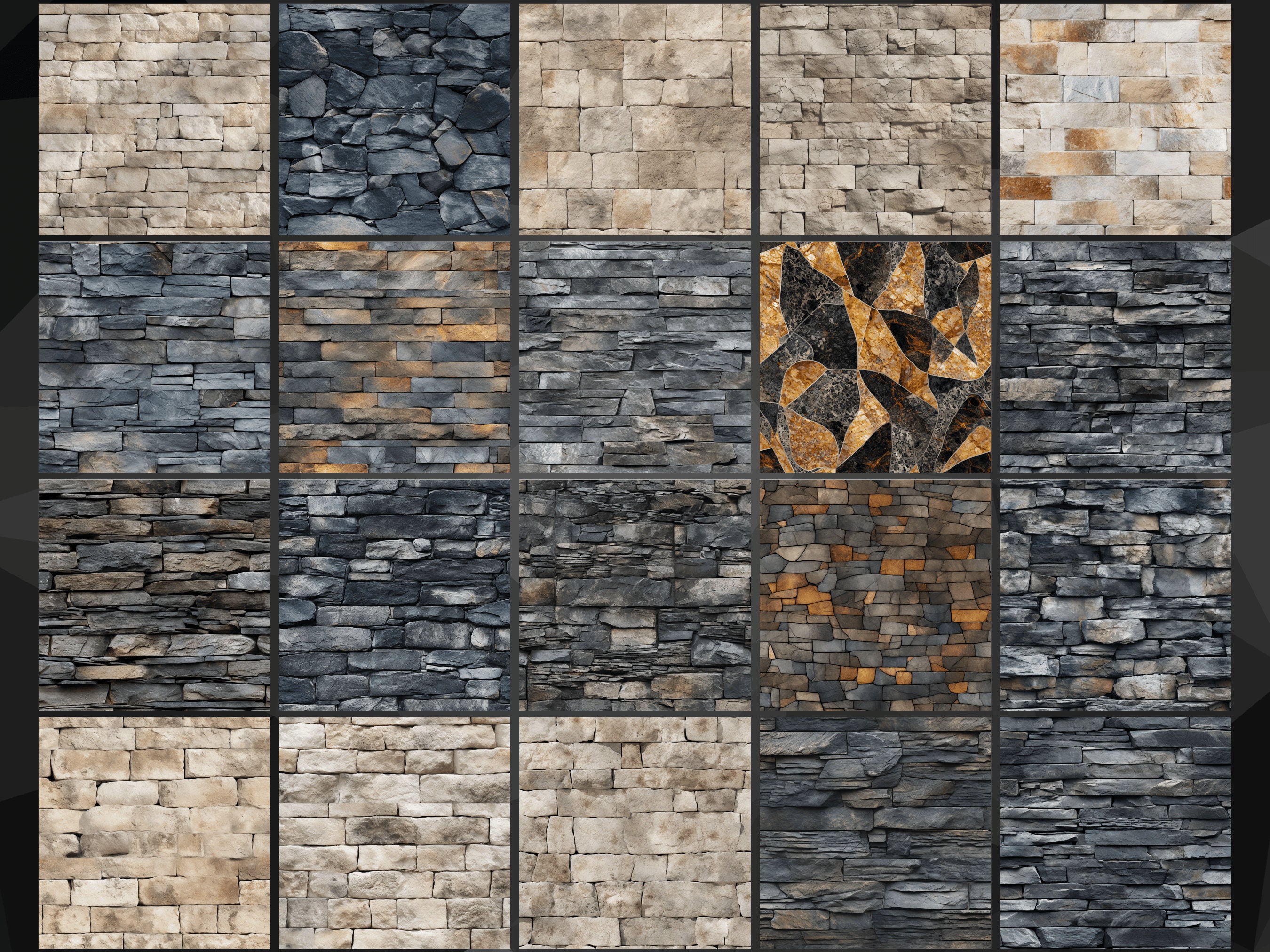 100 Rustic Stone Textures Realistic Slate, Limestone, Granite Patterns ...