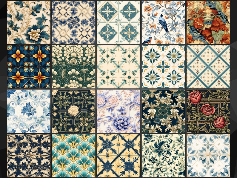 100 Victorian Elegance Patterns Seamless Designs for - Etsy