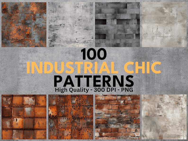 100 Industrial Chic Seamless Patterns Rustic Metal Textures - Etsy