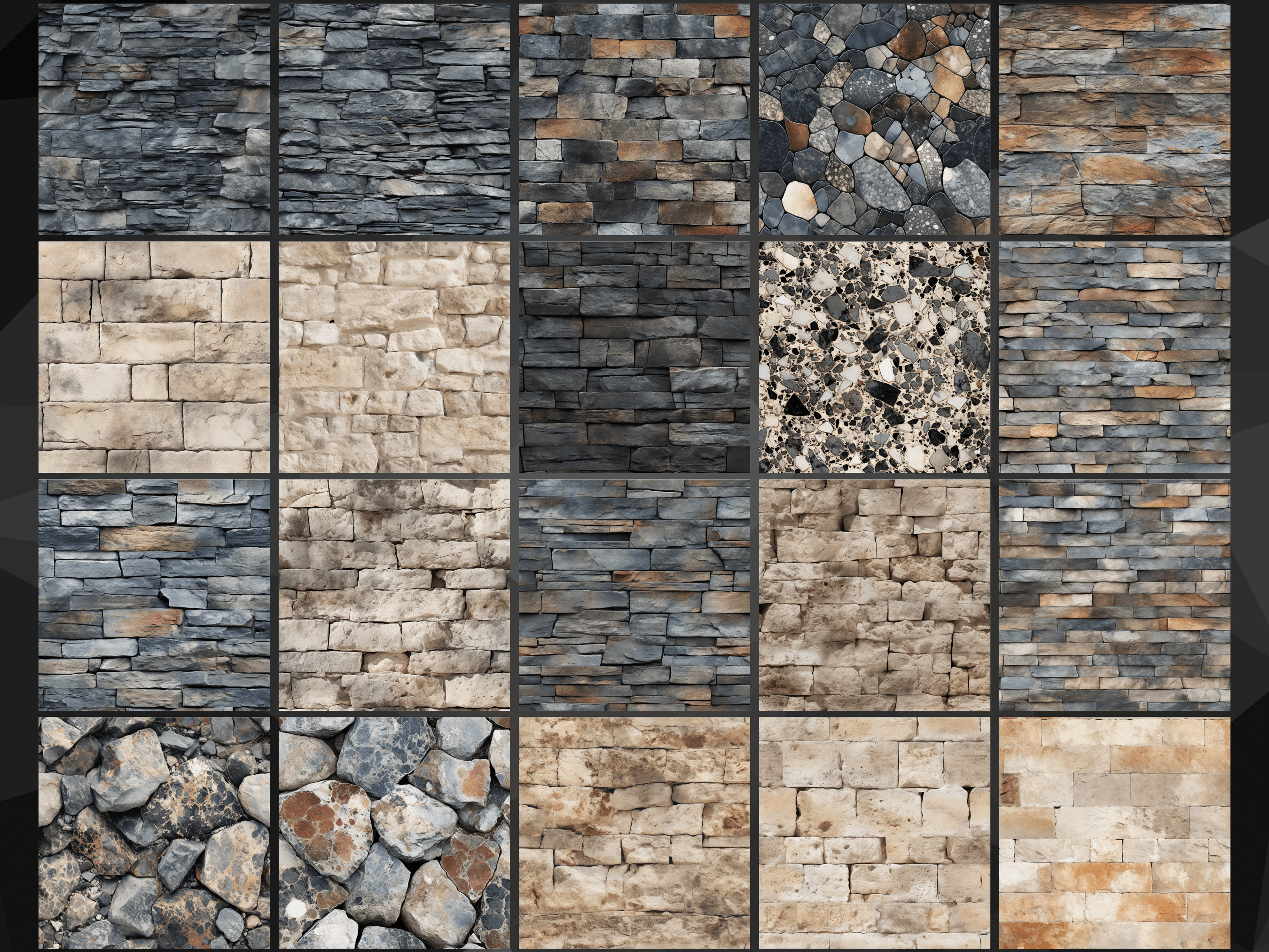 100 Rustic Stone Textures Realistic Slate, Limestone, Granite Patterns ...