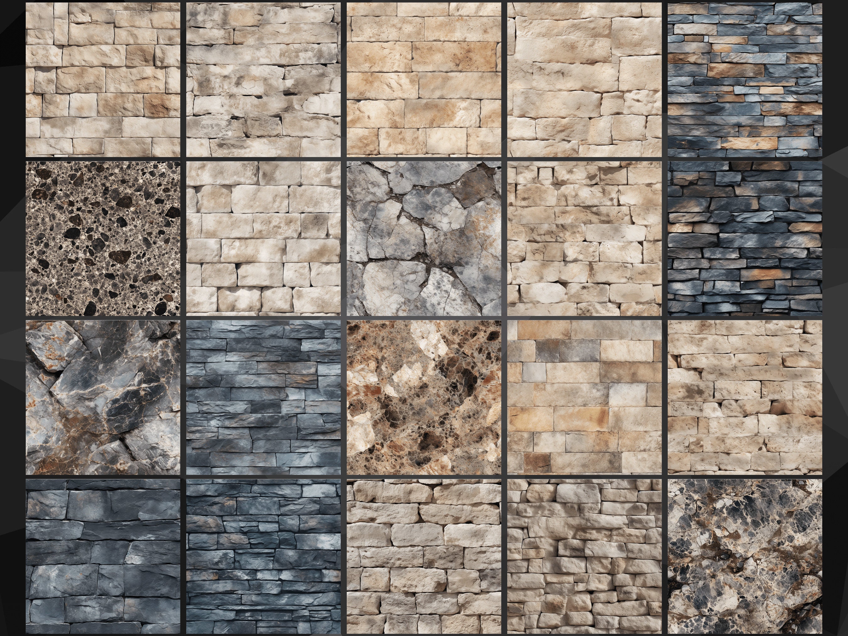 100 Rustic Stone Textures | Realistic Slate, Limestone, Granite ...