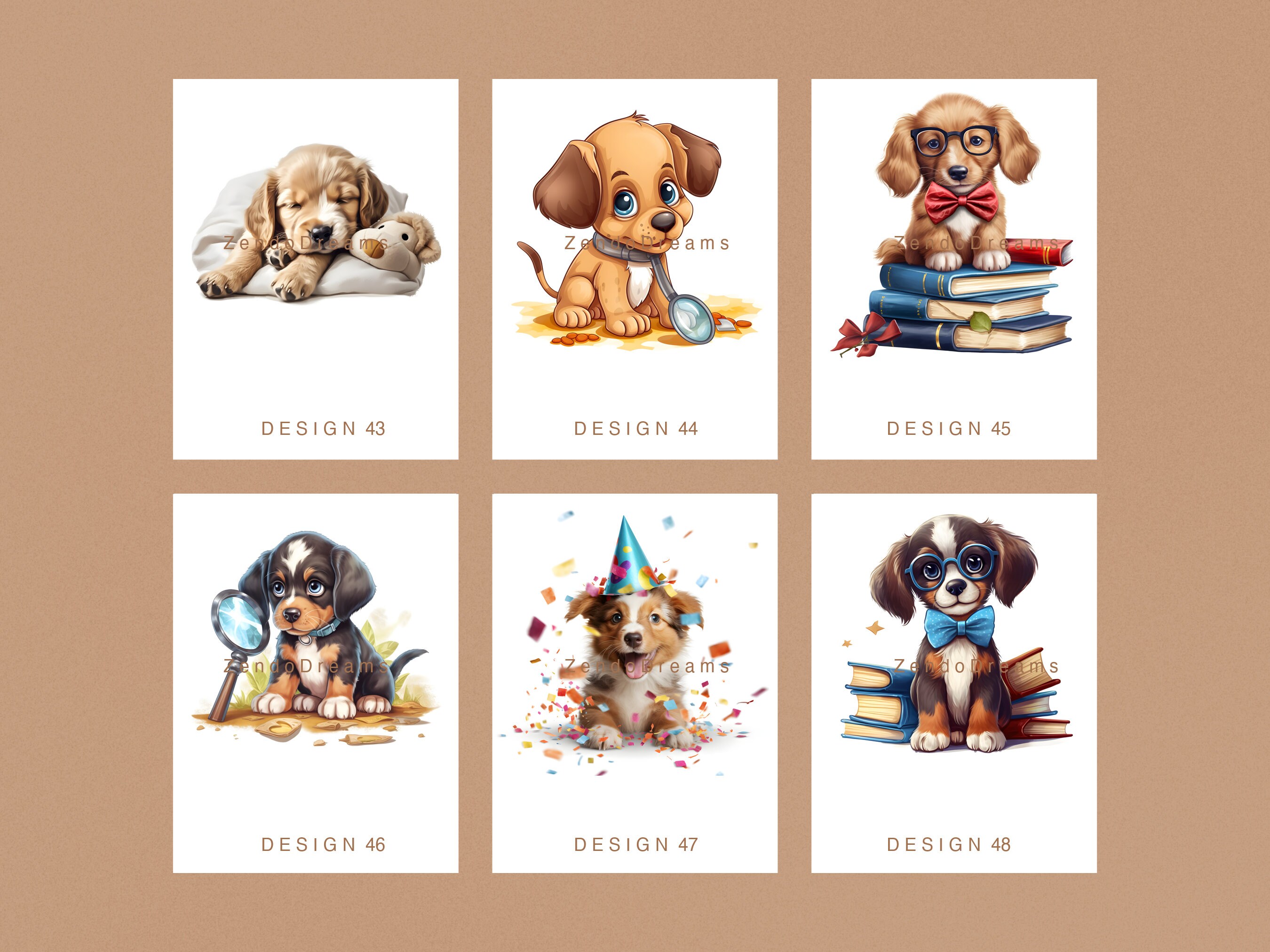 54 Watercolor Puppy Clipart Bundle Adorable Dog Illustrations High-res ...