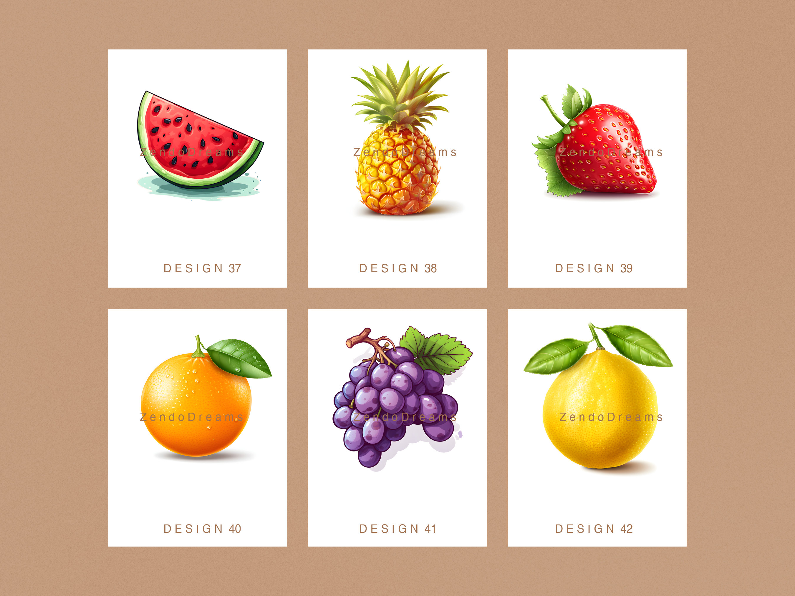 54 Fruits Clipart Bundle Watercolor Fruit Illustrations Nutrition ...