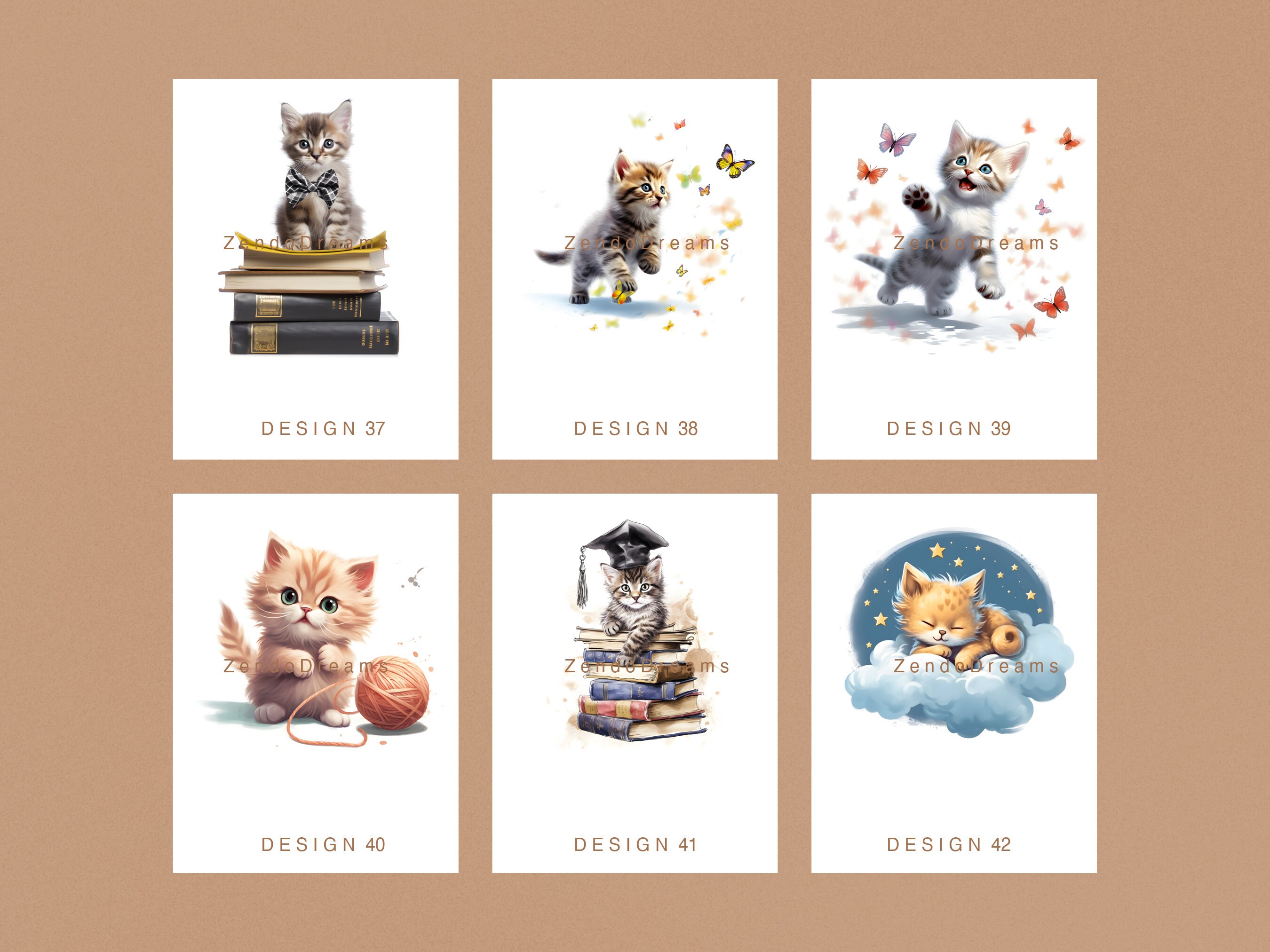 54 Kitten Clipart Bundle Adorable Watercolor Kittens Ideal - Etsy