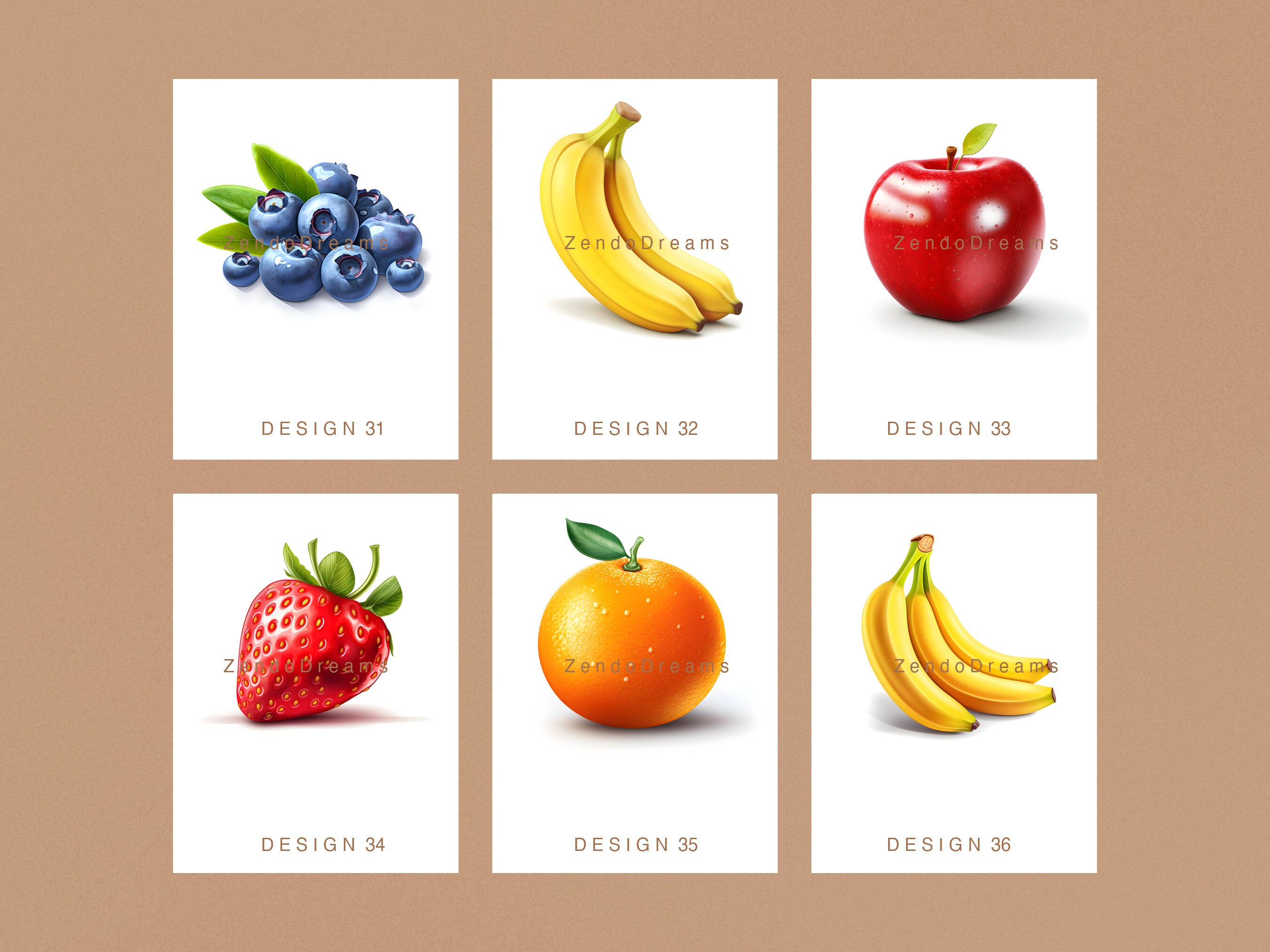 54 Fruits Clipart Bundle Watercolor Fruit Illustrations Nutrition ...