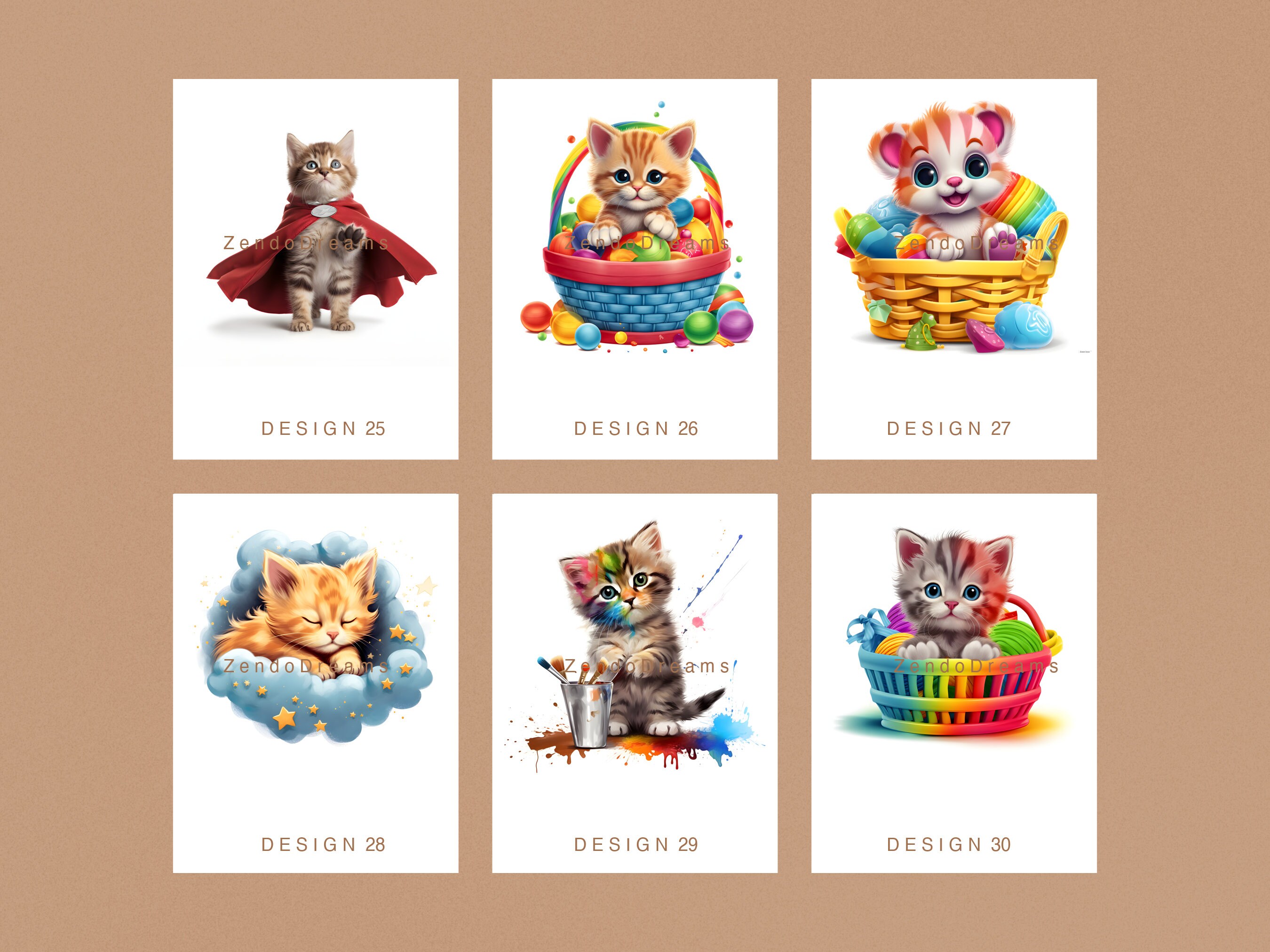 54 Kitten Clipart Bundle Adorable Watercolor Kittens Ideal - Etsy