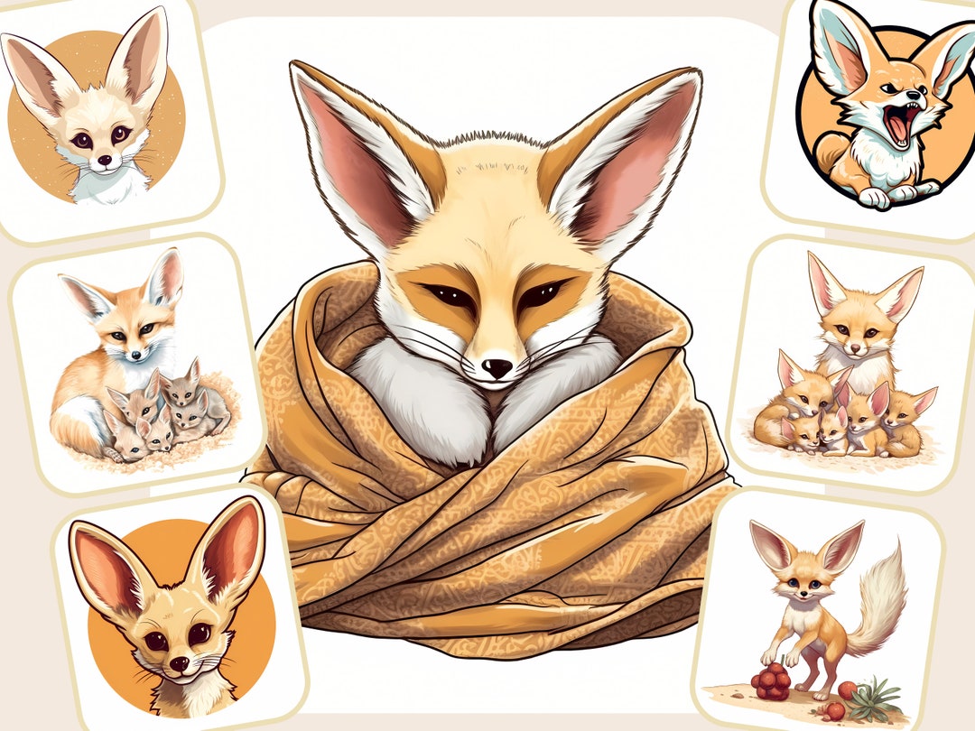 54 Fennec Fox Clipart Adorable Desert Animal Illustrations Wildlife ...