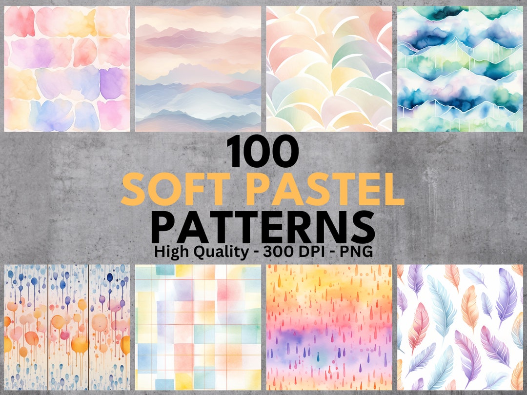 100 Soft Pastel Patterns Seamless Designs for Textiles, Wallpapers, DIY ...