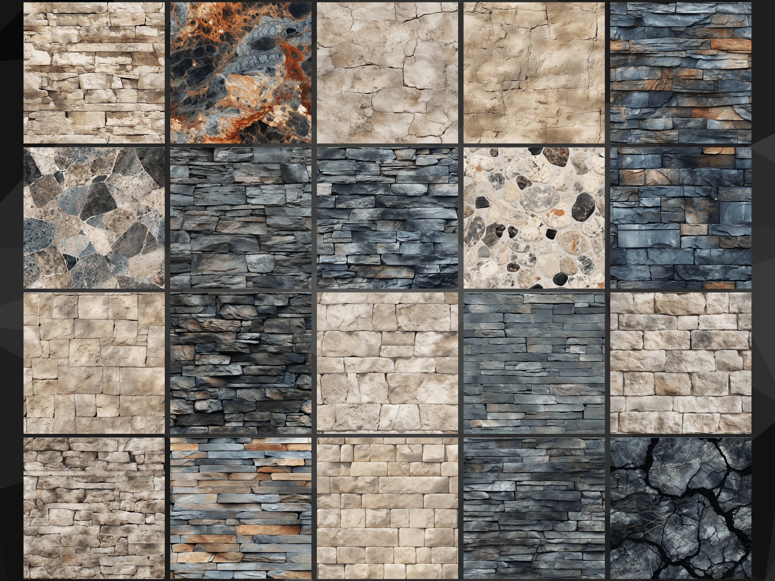100 Rustic Stone Textures | Realistic Slate, Limestone, Granite ...