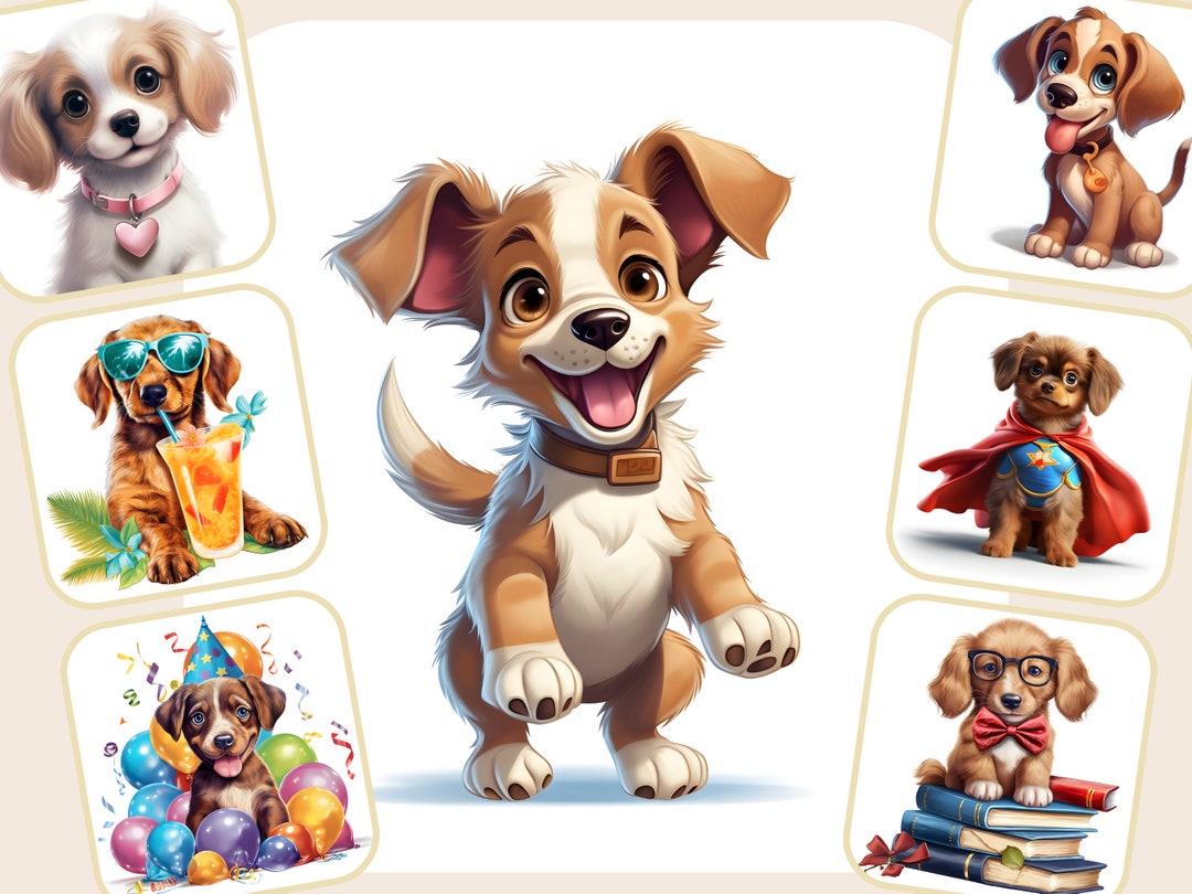54 Watercolor Puppy Clipart Bundle Adorable Dog Illustrations High-res ...