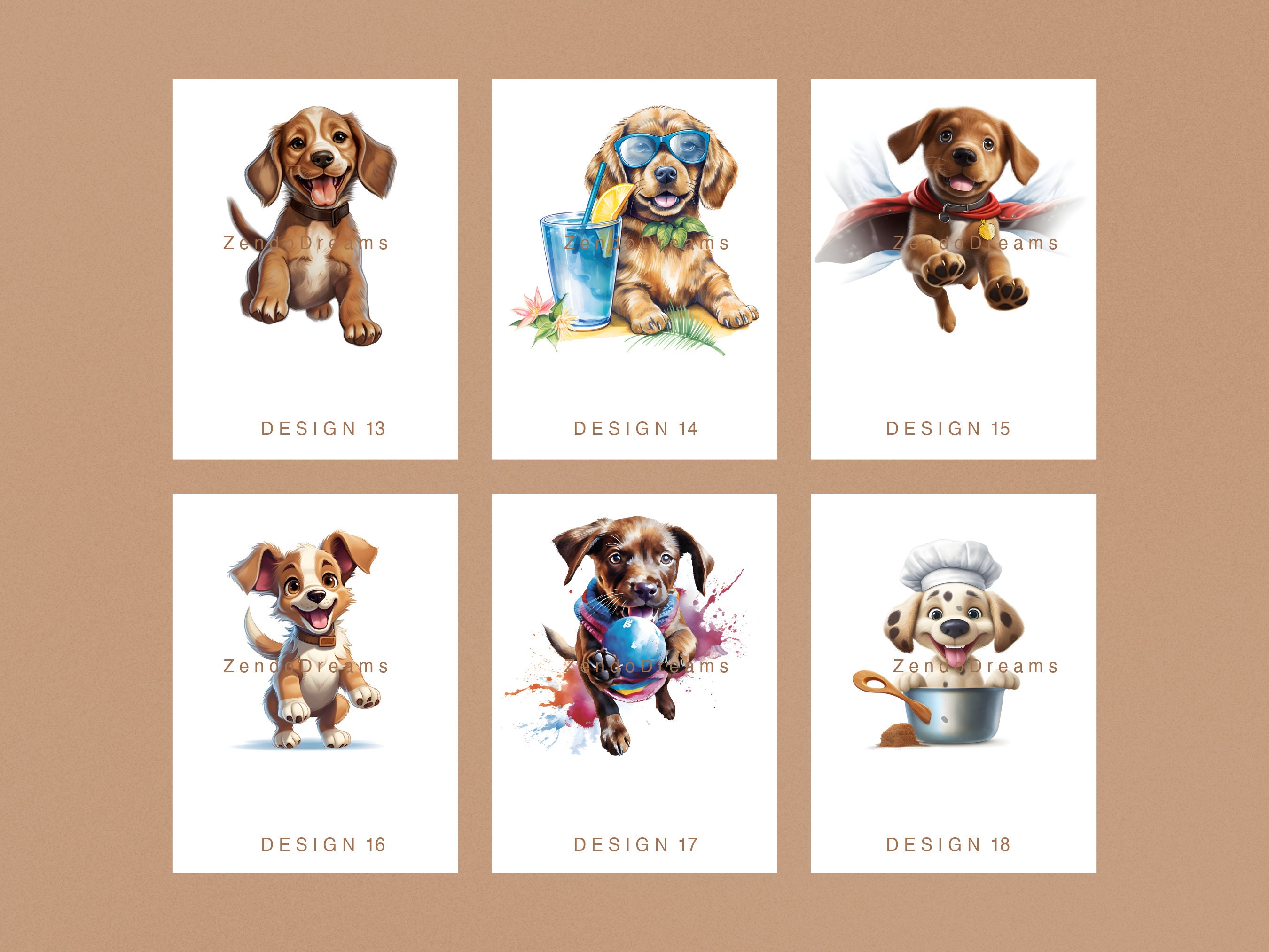 54 Watercolor Puppy Clipart Bundle Adorable Dog Illustrations High-res ...