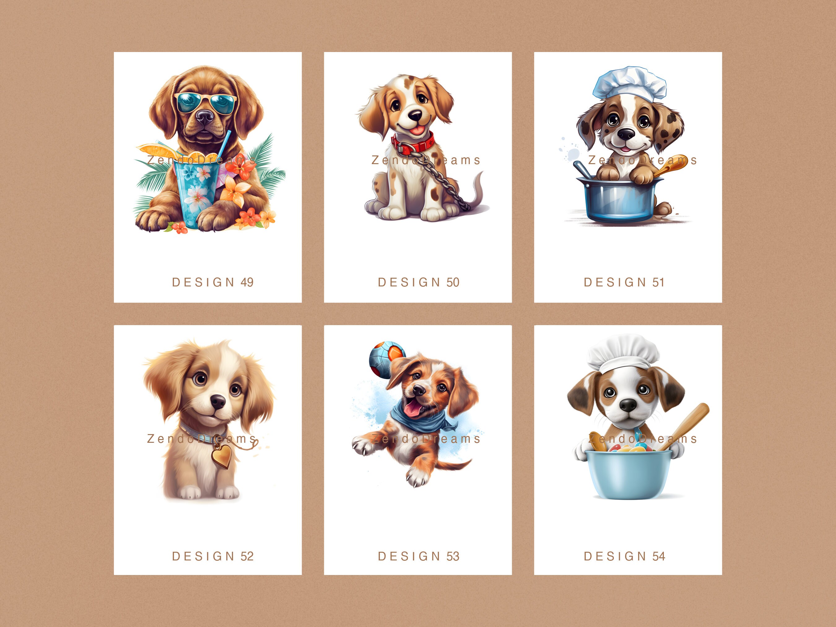 54 Watercolor Puppy Clipart Bundle Adorable Dog Illustrations High-res ...