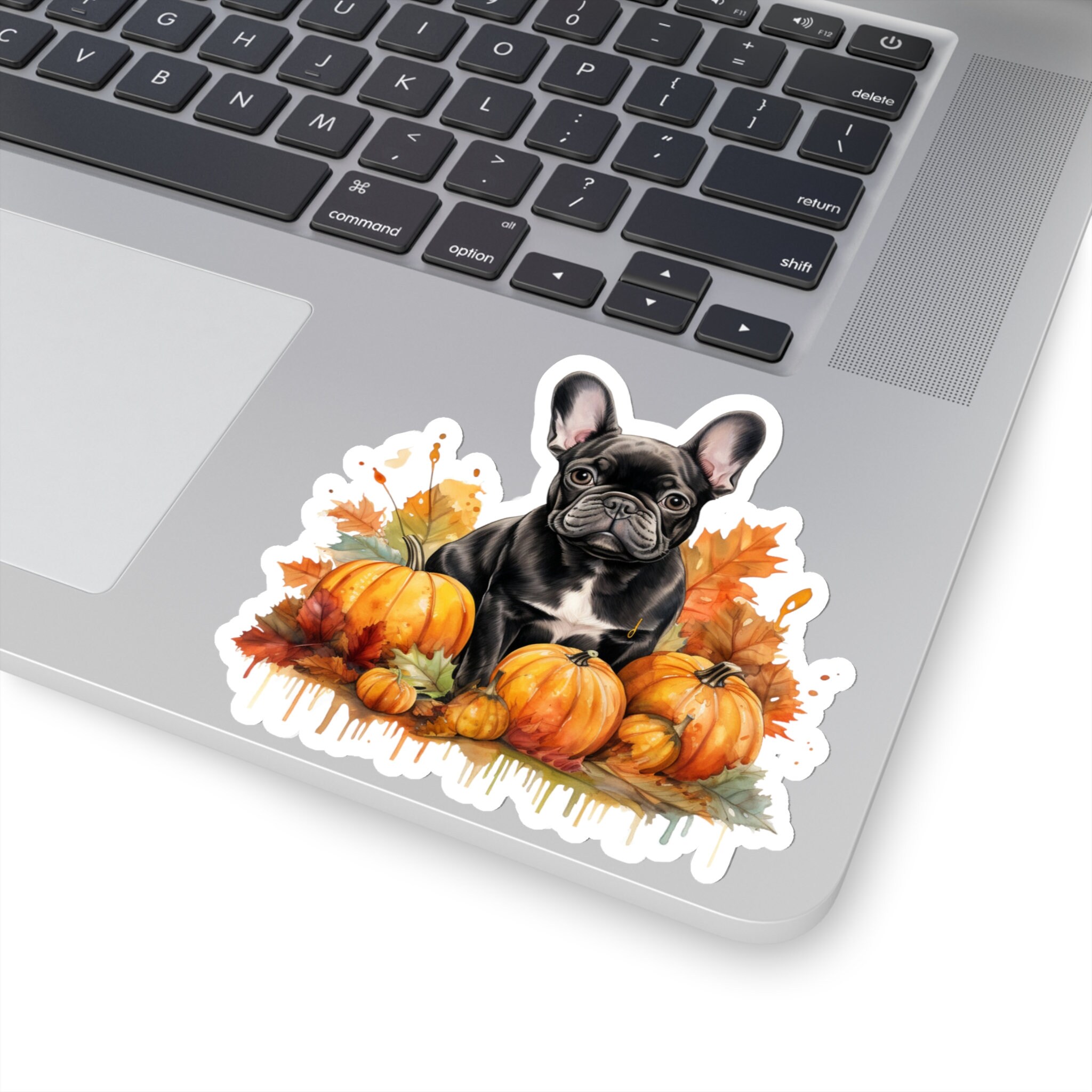 French Bull Dog Frenchie Sticker Autumn Art Fall Dog Art - Etsy