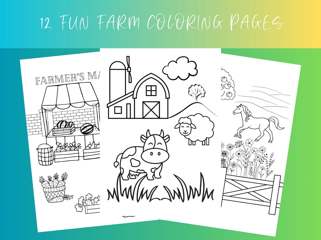 Printable Farm Animals Coloring Book,farm Coloring Pages,animal ...