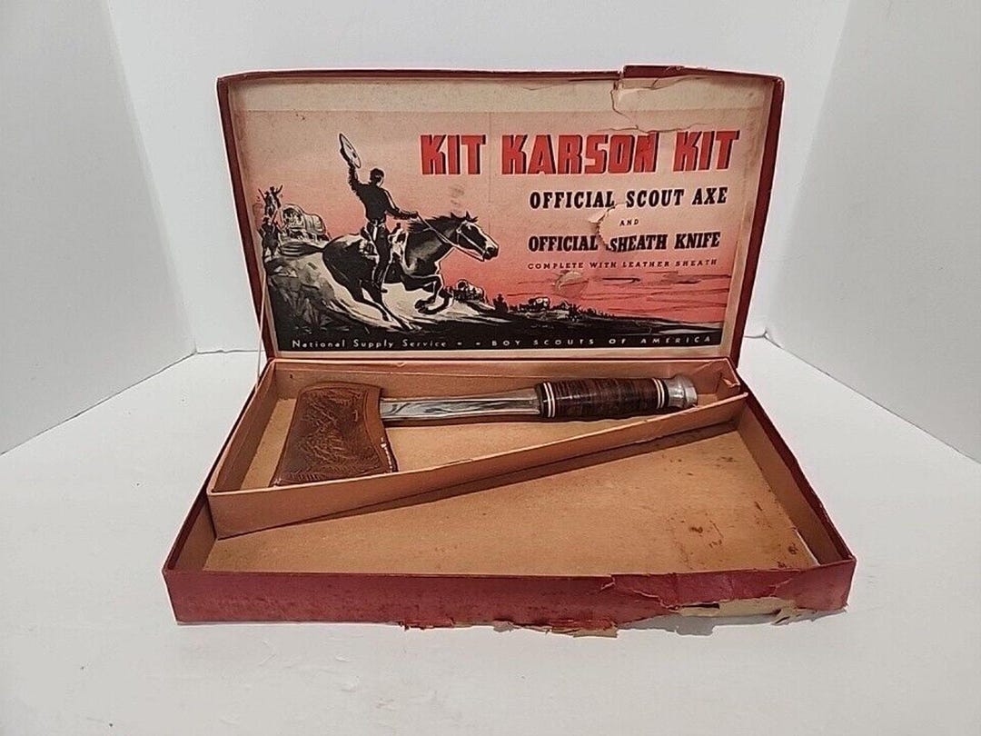 Boy Scouts of America Kit Karson Kit Kabar Hatchet Box Embossed Leather ...