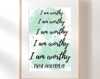 I Am Worthy - Etsy