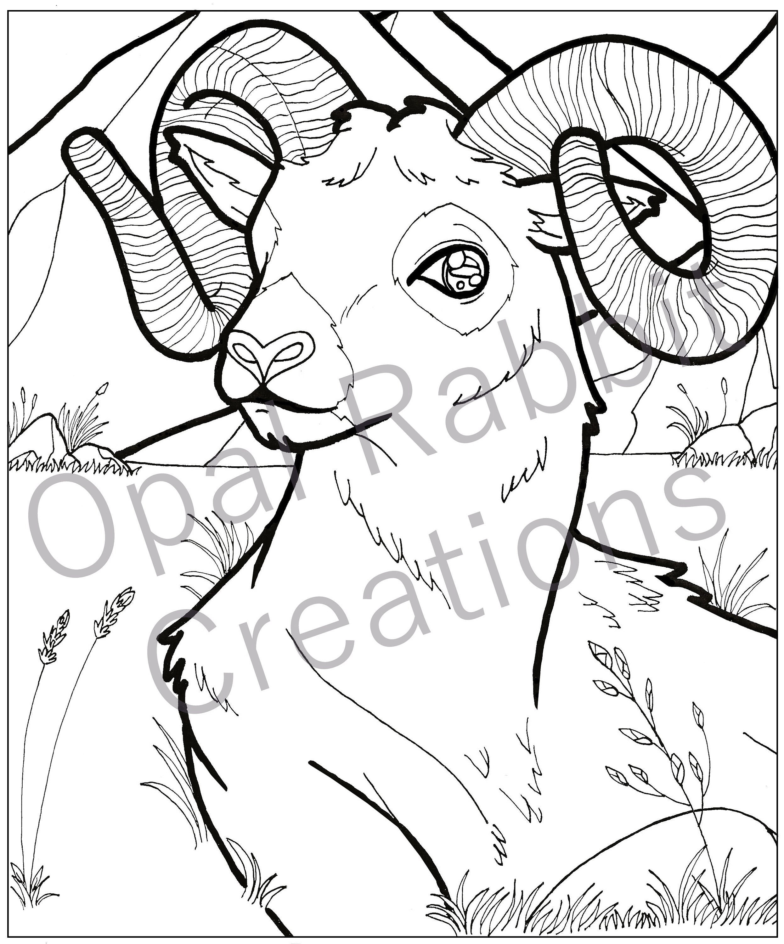 Rams Horn Trumpet Craft Sketch Coloring Page