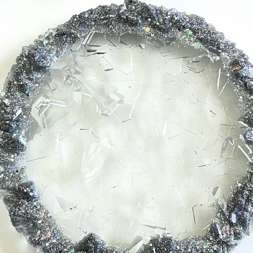 Crystal Large Tray Silicone Mold. Round Silicone Mold Geode - Etsy