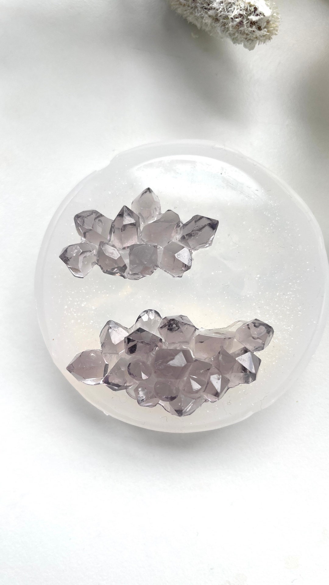 2 SET Mini Jewelry Crystals Cluster Silicone Mold. Crystal Stone Mold ...