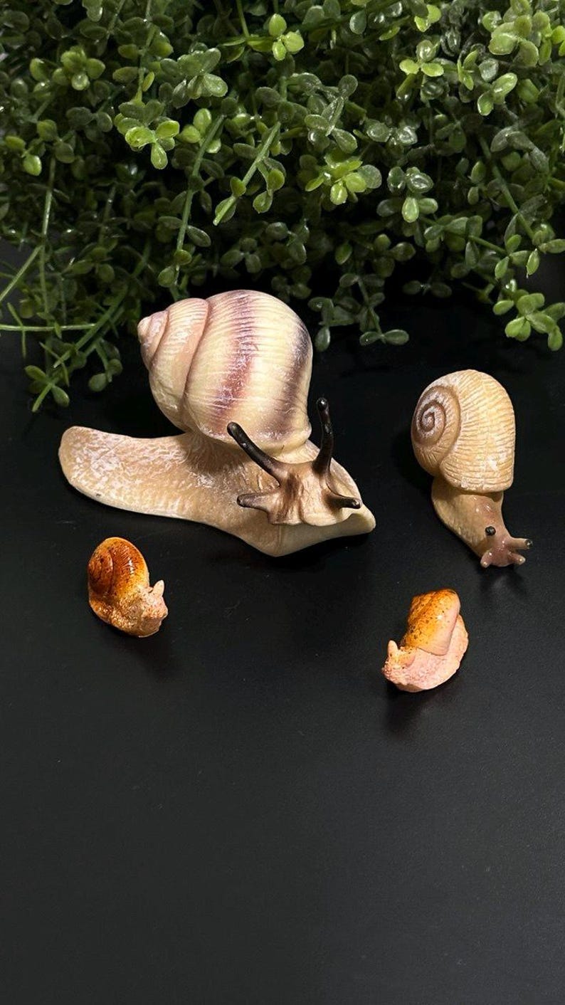 Silicone Mold Realistic Snails Set | Large & Mini Garden Snail Figures ...