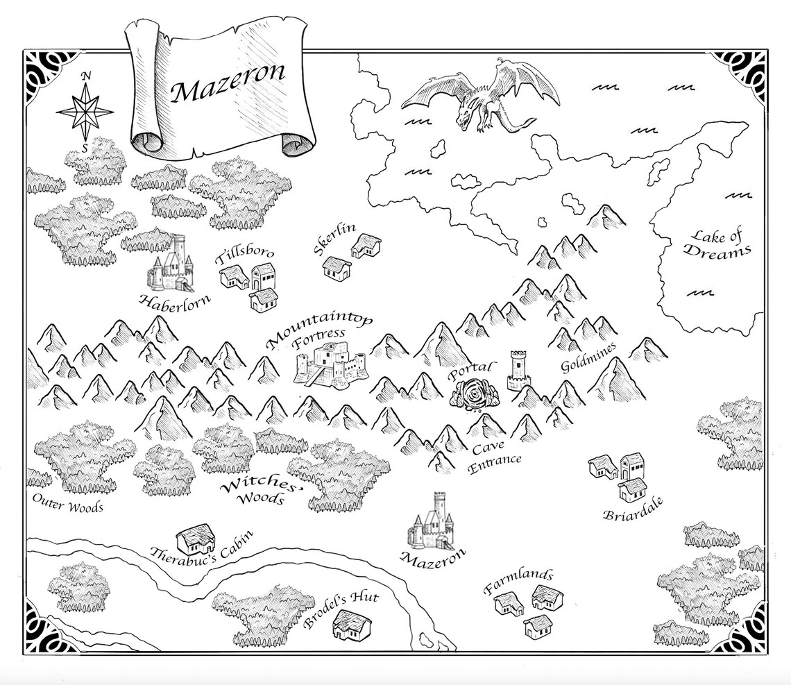 Custom Fantasy Map | Custom Illustrated Maps for Novels, Film, Media ...