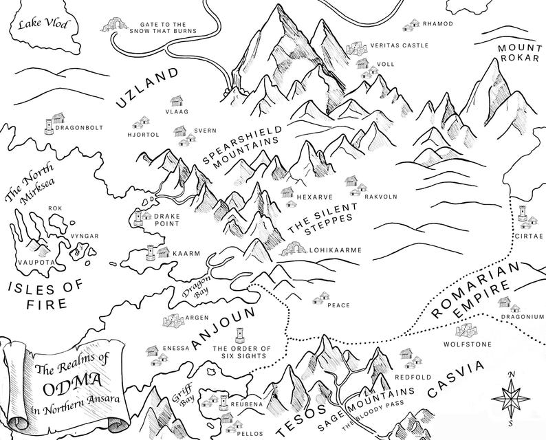 Custom Fantasy Map | Custom Illustrated Maps for Novels, Film, Media ...