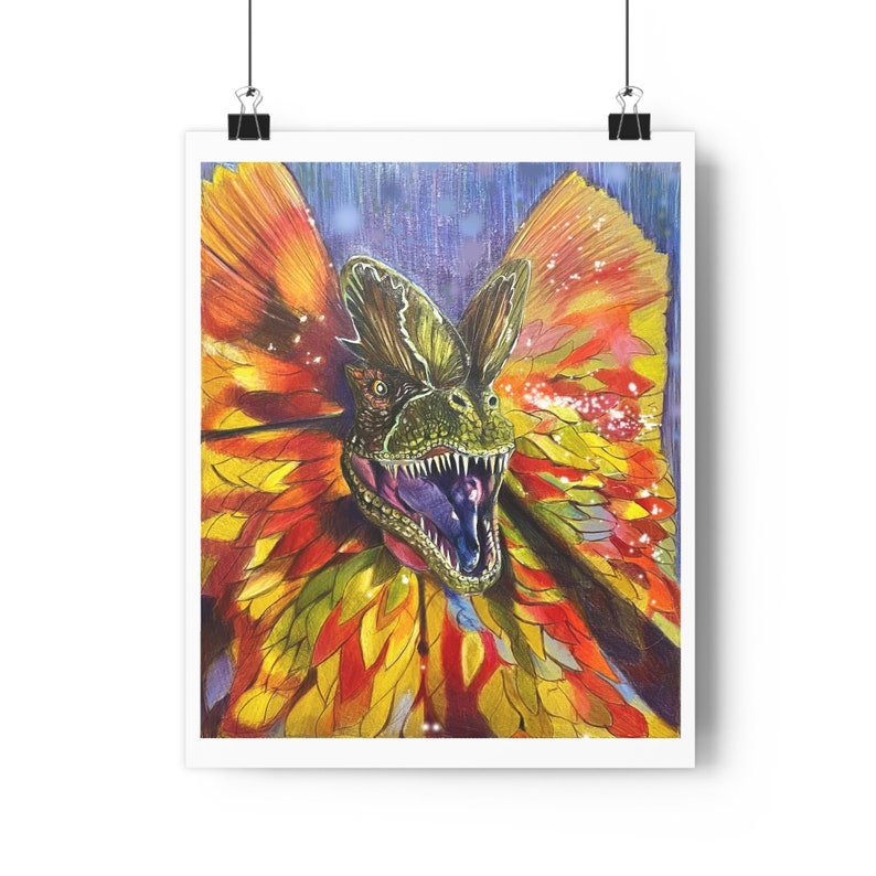 Dilophosaurus - Fine Art Print | Dinosaur Art, Jurassic Dinosaur Art ...