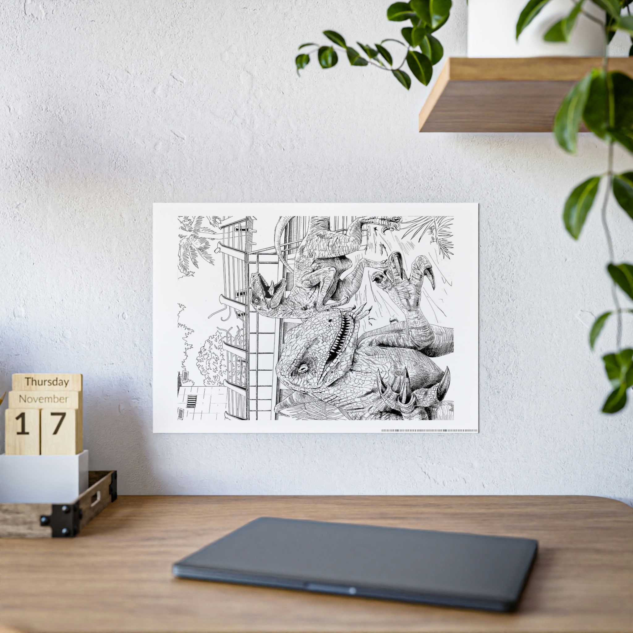 Velociraptor | Wall Decor, Wall Art, Dinosaur Poster - Etsy
