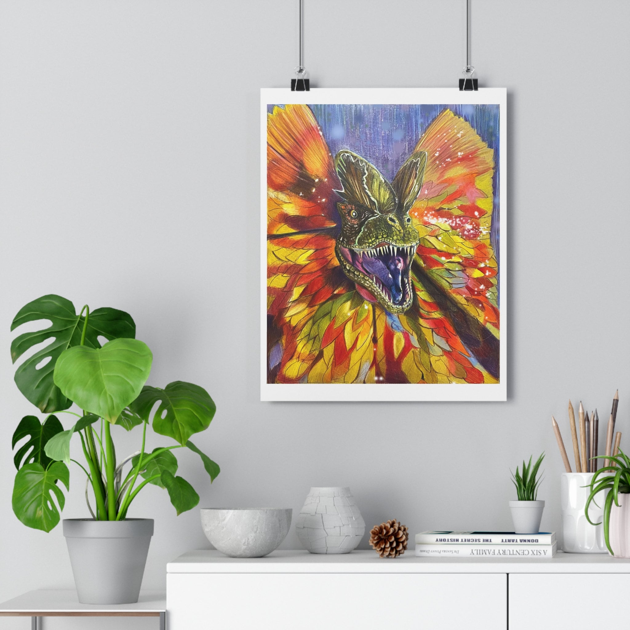 Dilophosaurus - Fine Art Print | Dinosaur Art, Jurassic Dinosaur Art ...