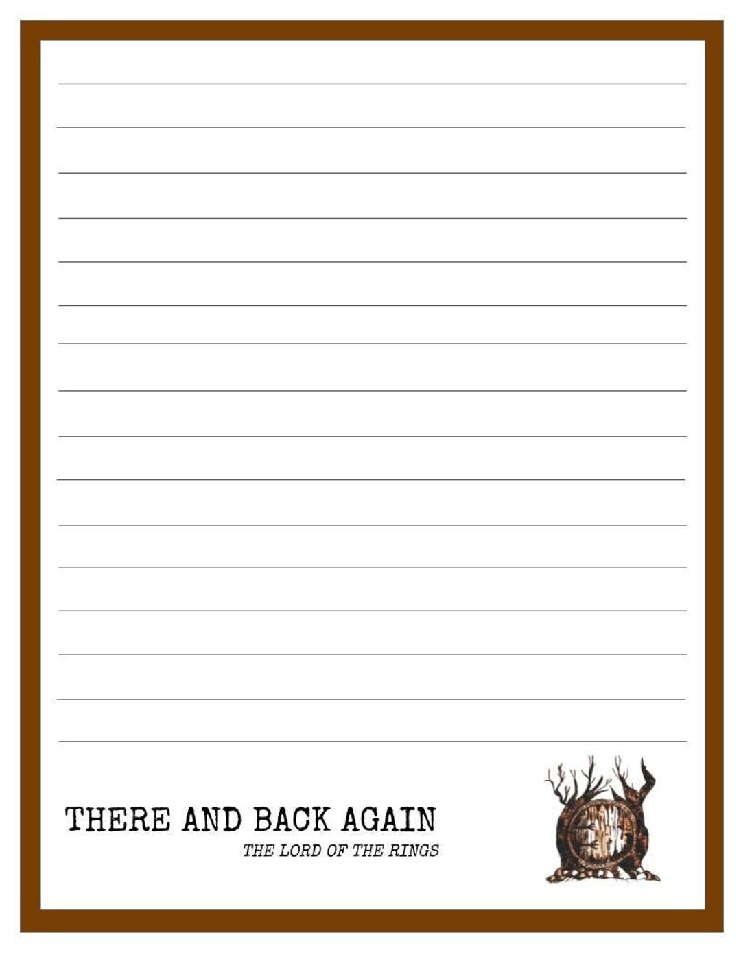 PRINTABLE the Lord of the Rings Stationery Instant the Hobbit - Etsy