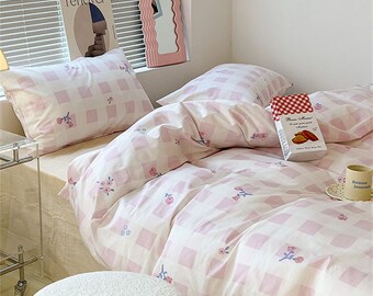 Pink Plaid Bedding - Etsy