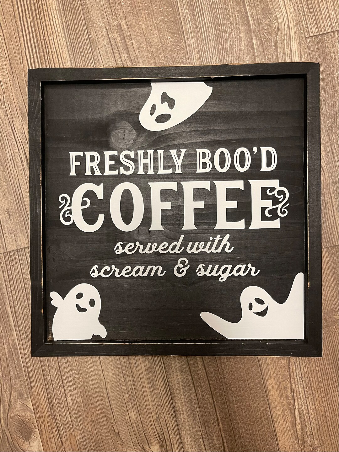 Ghost Coffee Wood Sign 12x12 - Etsy