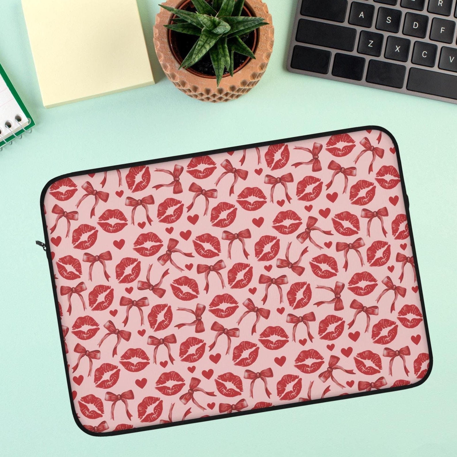 Coquette Print Laptop Sleeve, Soft Laptop Case, Cute Preppy Case, Girly ...